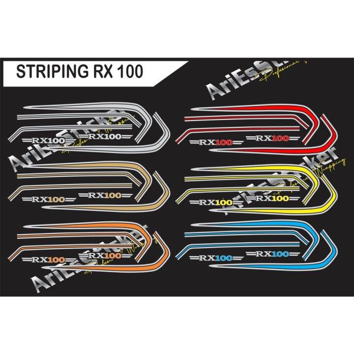 sticker striping stiker list body Yamaha RX 100 silver tahun 1990 ...