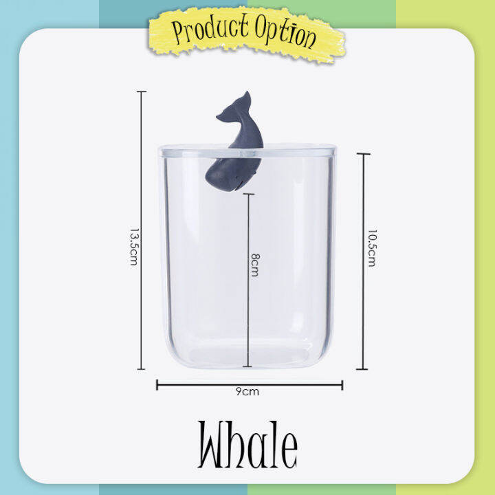 Transparent Acrylic Storage Box Round Make up Container with Whales Lid ...