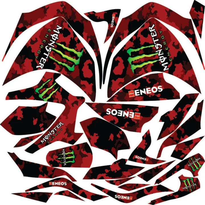 Motorstar Z200s Sticker Decals, Monster Camouflage Design | Lazada PH