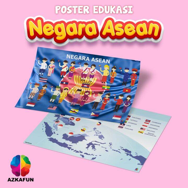Poster Edukasi ASEAN - Poster edukasi anak | Lazada Indonesia