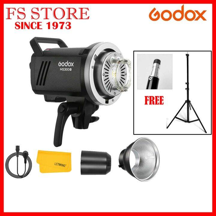 GODOX ORIGINAL MALAYSIA MS300V LED VIDEO LIGHT FLASH FREE LIGHT STAND | Lazada