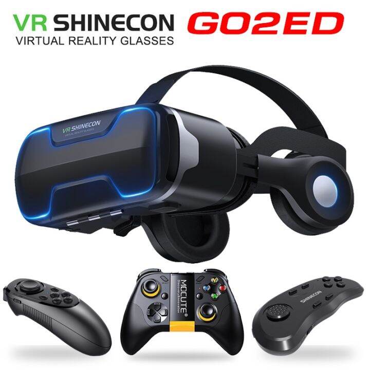 G02ED Shinecon 8.0รุ่นมาตรฐานและชุดหูฟังเสมือนจริง3D กล่องแว่น VR ...