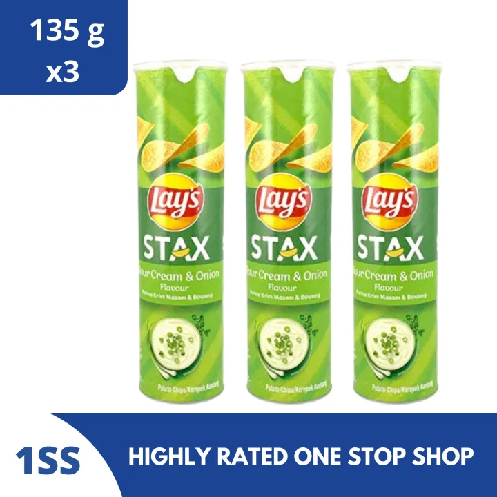 Lay’s Stax Sour Cream And Onion 135g x 3 | Lazada PH