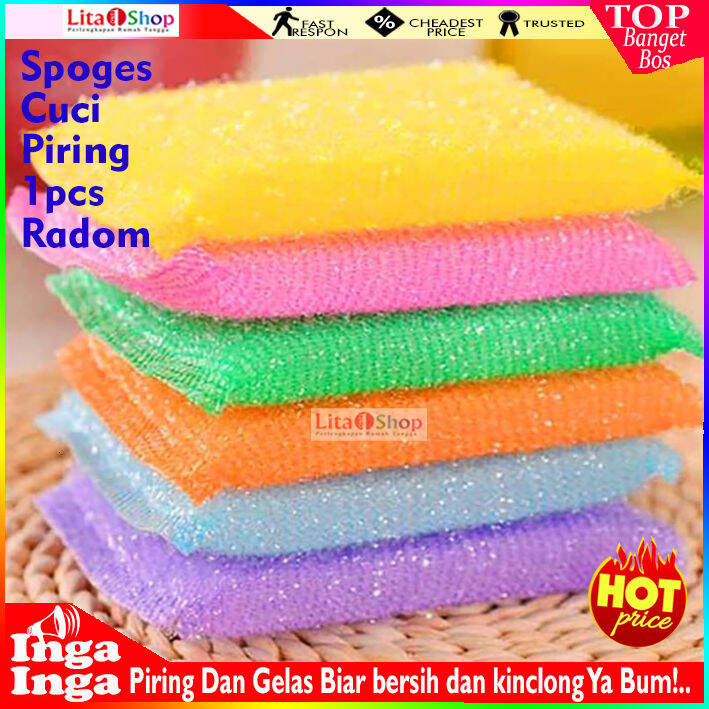 Spon Busa Cuci Piring Sabut Jaring Spons Dishwashing Sponge Serbaguna ...