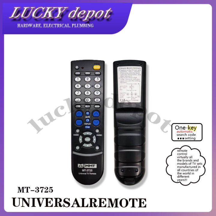 UNIVERSAL TV REMOTE CONTROL MMT MT3725 (BLACK) | Lazada PH