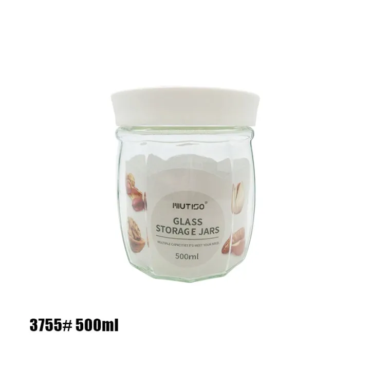 Miutiso Clear Glass Storage Jar Container with Lid Airtight Glass ...