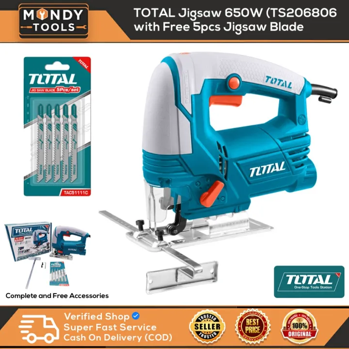 TOTAL Jigsaw 650W (TS206806) with Free 5pcs Jigsaw Blade (Original ...