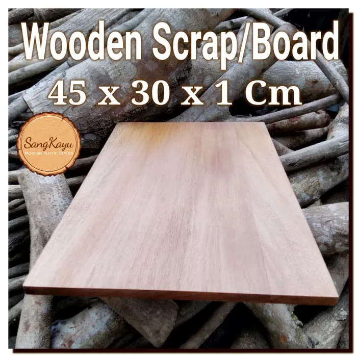 Wooden board scrap 45x30x1 cm papan kayu Wood tray nampan alas kayu ...