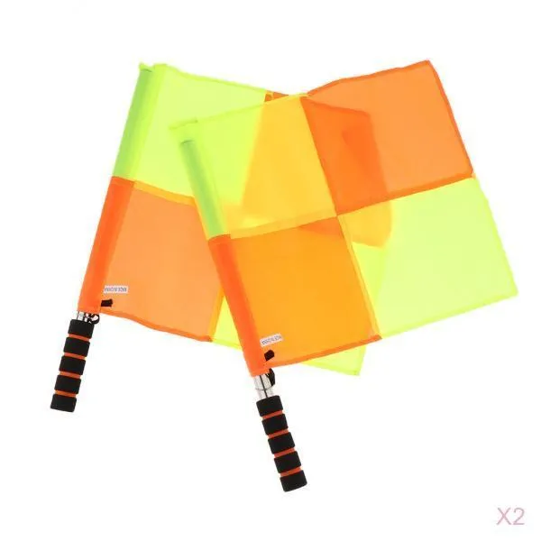 BolehDeals 2 Pack Soccer Referee Flags with Case Sports Football ...