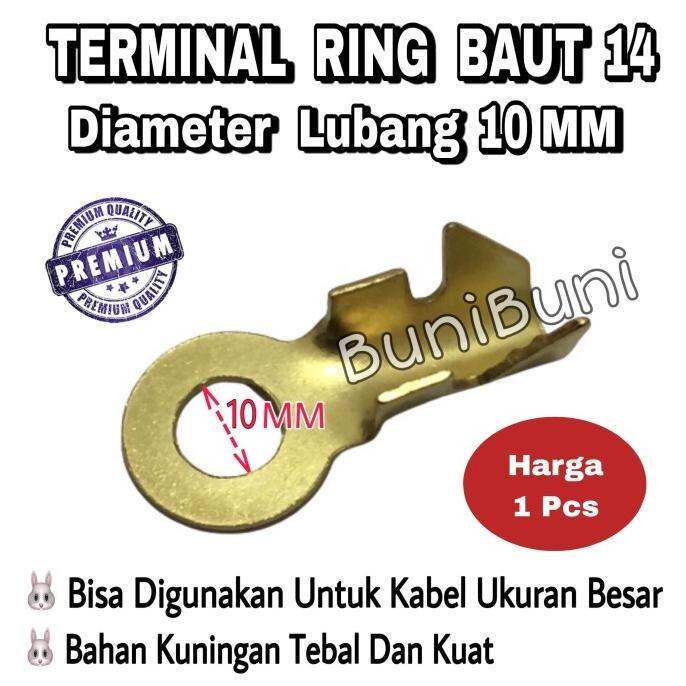 Terminal Skun Massa M10 Ring Baut 14 TEBAL Untuk KABEL BESAR - Eceran ...