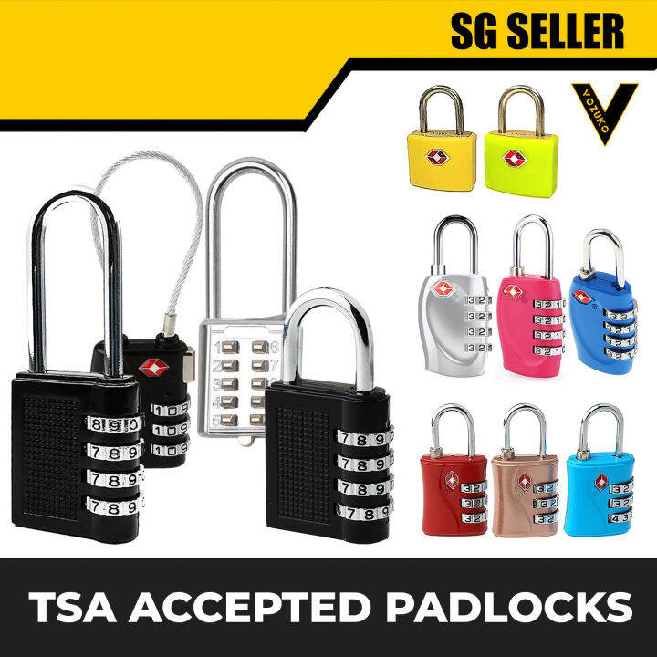 [SG SELLER] TSA Accepted Luggage Locks Digit Or Key Combination Steel ...