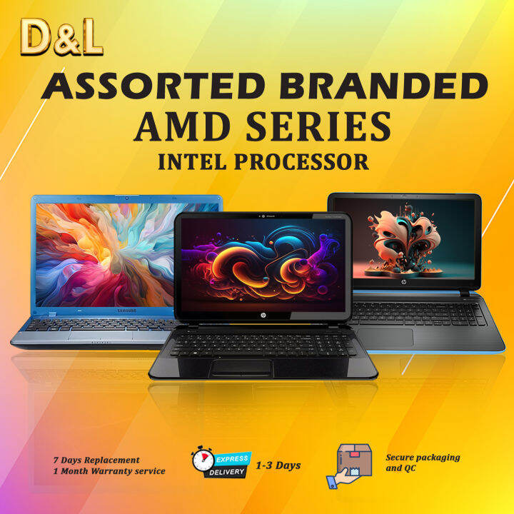 Assorted Branded [Refurbished] Laptop AMD SERIES Processor Windows and ...
