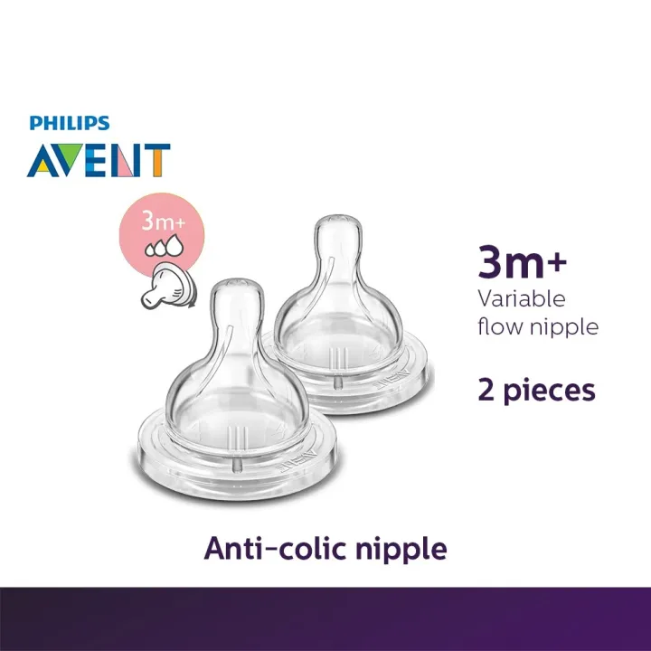 【Ready Stock】ஐ Philips AVENT 3m Anti-colic Variable Flow Nipples ...