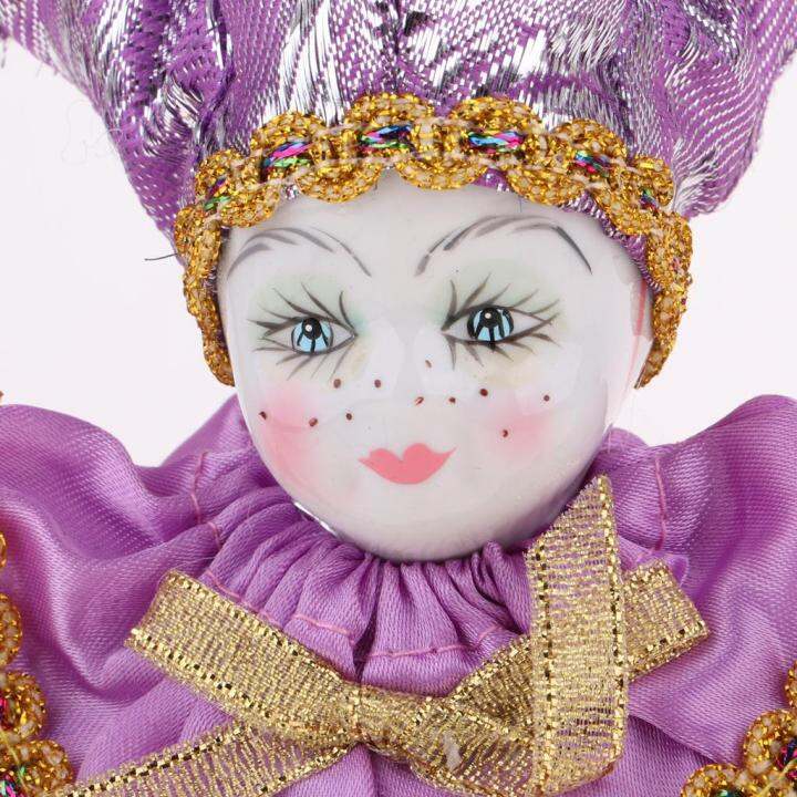 Porcelain Triangle Doll Elegant Clown Doll for Home Desk Display ...