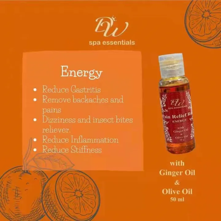 DW ENERGY Oil spa essentials Pain Relief with Ginger Oil Olive Ol 50g | Lazada PH