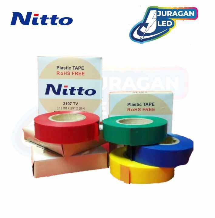 NITTO ISOLASI LISTRIK ORIGINAL TAPE WARNA PVC KABEL NITO 3/4" 20m ASLI ...