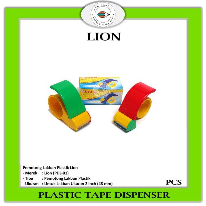 Lion Tape Dispenser/TAPE CUTTER Lion PDL-01 Pemotong Lakban Plastik Pcs ...