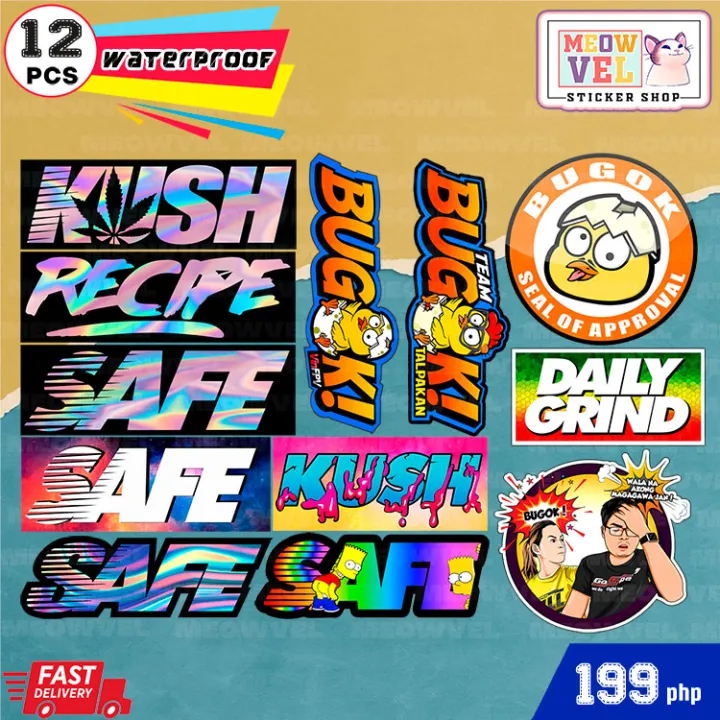 [12 PCS] Assorted sticker pack #3 (Bugok,recipe,safe etc.) | Lazada PH
