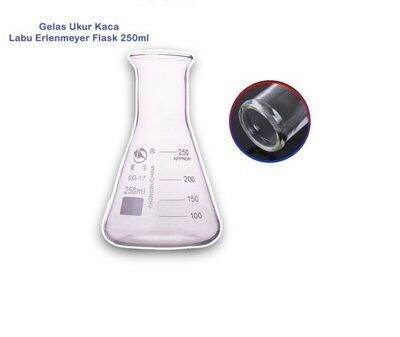 Labu Erlenmeyer Flask 250ml / Gelas Ukur Kaca 250ml / Gelas Takar kaca | Lazada Indonesia
