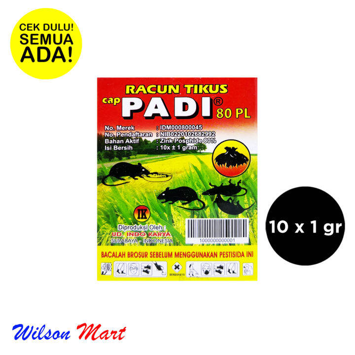 RACUN TIKUS CAP PADI 80 PL ISI 10 SACHETS X 1 GRAM | Lazada Indonesia