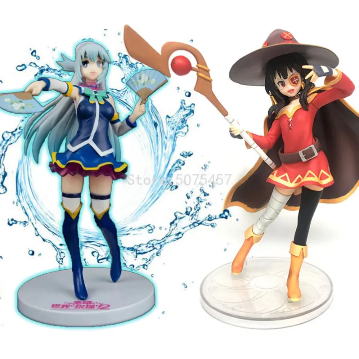 20cm Movie KonoSuba Megumin Aqua Anime Figure God's Blessing on This ...