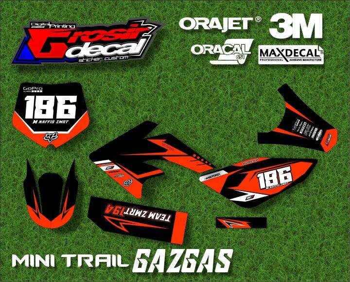 Sticker Stiker Trail Mini Gazgas 100cc / 110cc Fullbody Sticker Stiker ...