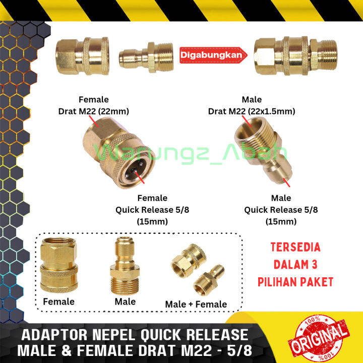 NEPEL NIPLE SAMBUNGAN QUICK RELEASE ADAPTOR ADAPTER KONEKTOR CONNECTOR ...