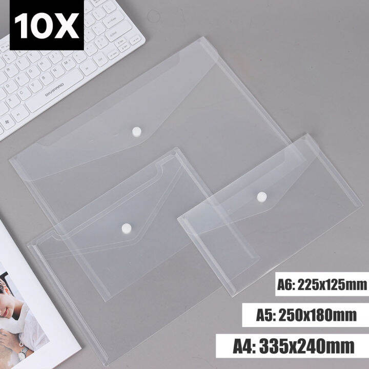 10 Set School Office Files Folders Filing Clear A4/A5/A6 Plastic ...