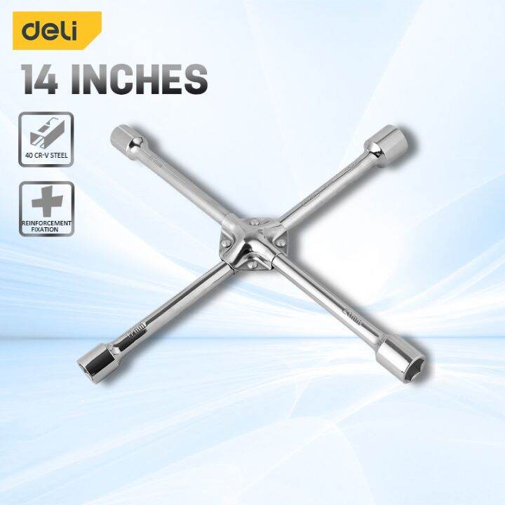 Deli Cross Rim Wrench 14"/ 16" Tire Cross Wrench (17/19/21/23mm) Heavy ...