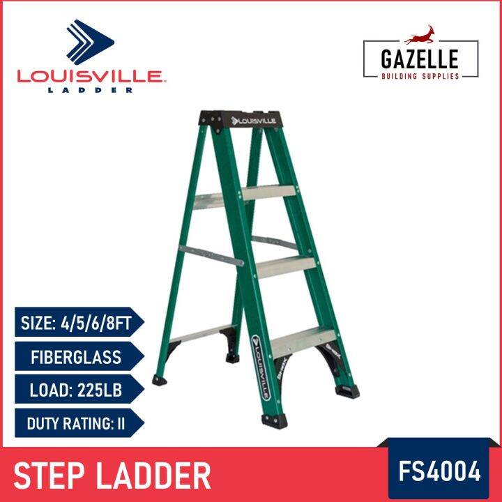 Louisville Ladder 4 / 5 / 6 / 8 FT Fiberglass Step Ladder 225lb / 300lb ...
