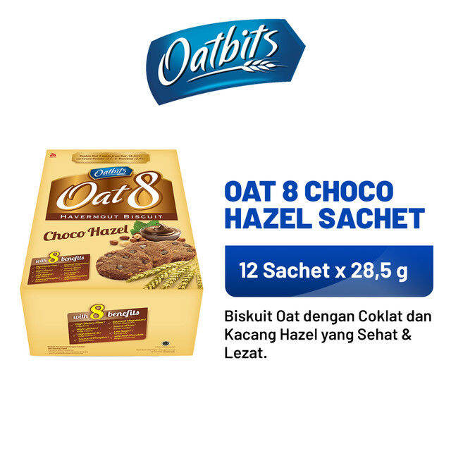 OATBITS Oat 8 Choco Hazel 1 Dus (12 sachet x 28.5 gr) | Lazada Indonesia