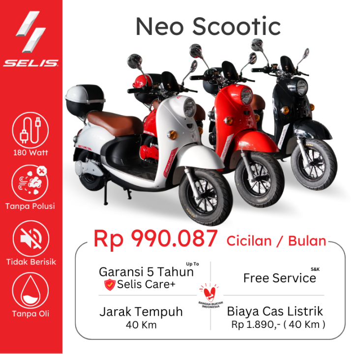 SELIS - Sepeda Motor Listrik Neo Scootic | Lazada Indonesia