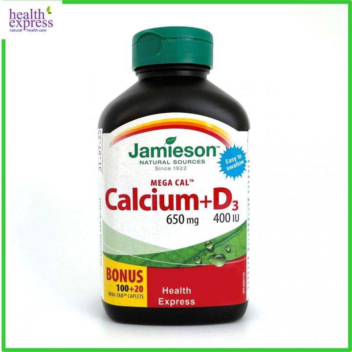 Jamieson - Mega Calcium 650 mg with Vitamin D 100 + 20 caplets (bonus ...