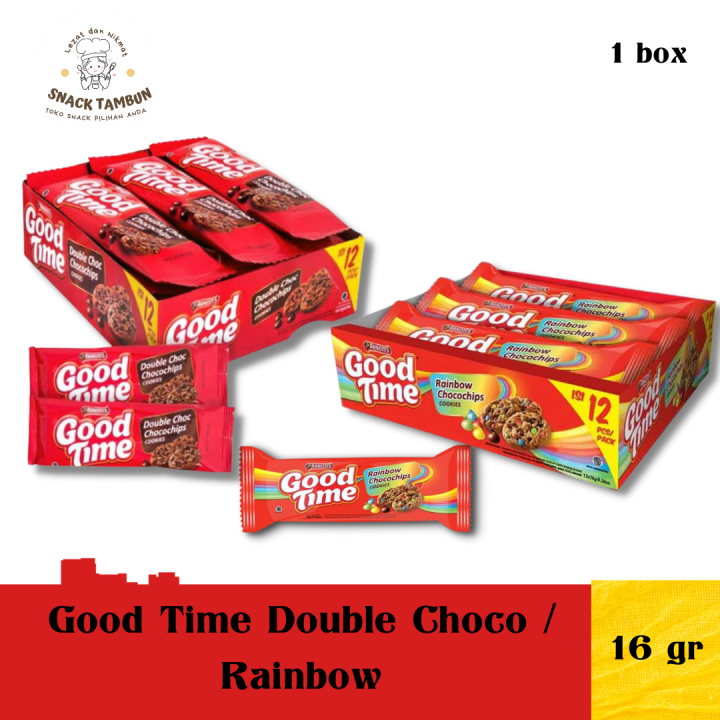 Good Time Cookies Double Choco / Rainbow 1 Box isi 12 | Lazada Indonesia