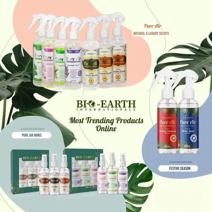 ☸ Bio Earth Pure Air Room Linen Deodorizer Air Fresher Anti-Bacterial ...