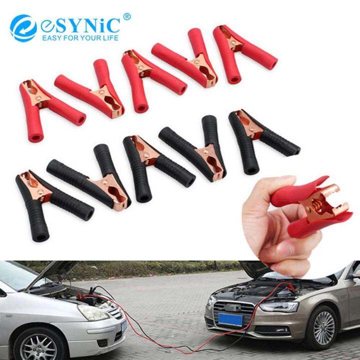 eSYNiC 10PCS Red&Black 100A igator Car Battery Clips Test Clamp ...