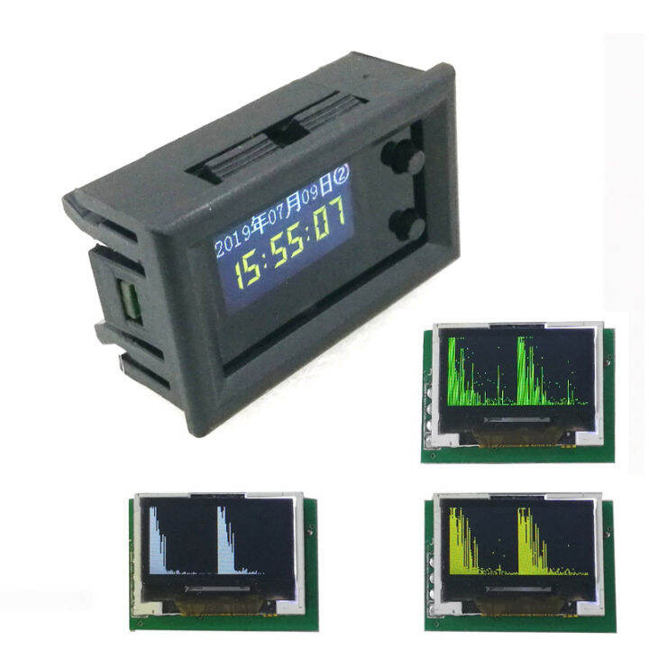 0.96" OLED Music Spectrum Display Analyzer W/ CLOCK MP3 Amplifier Audio ...