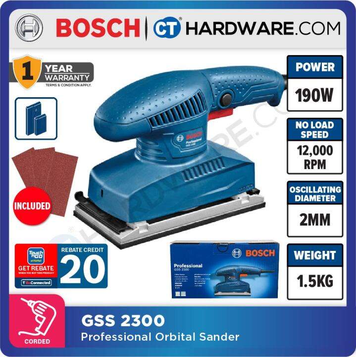 [ TNGO ] BOSCH GSS 2300 PROFESSIONAL CORDED ORBITAL SANDER 180W [ GSS2300 ] | Lazada