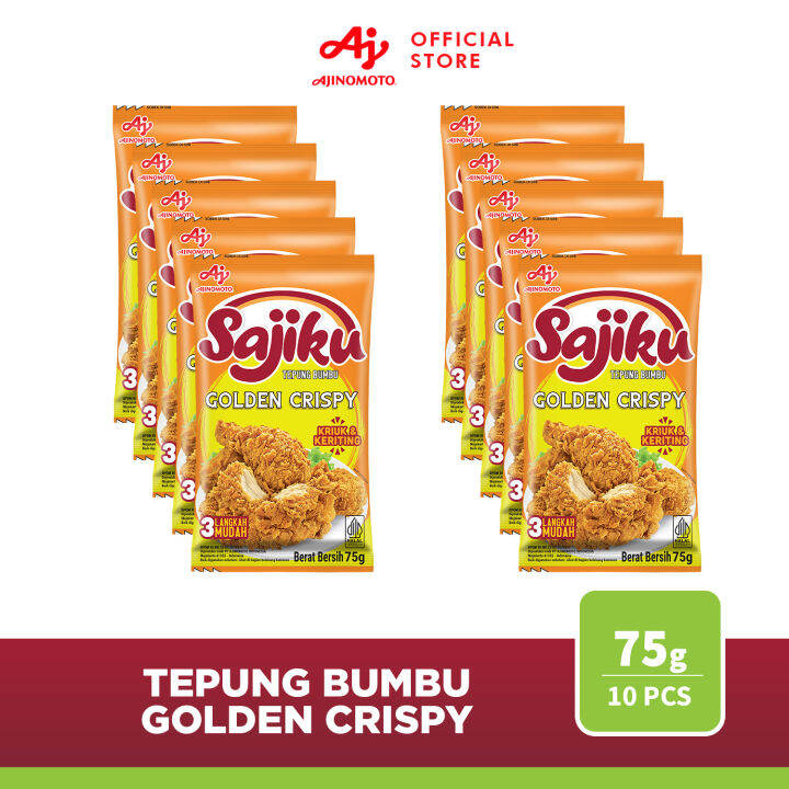 SAJIKU® Tepung bumbu Golden Crispy Sachet 75g (10pcs) | Lazada Indonesia
