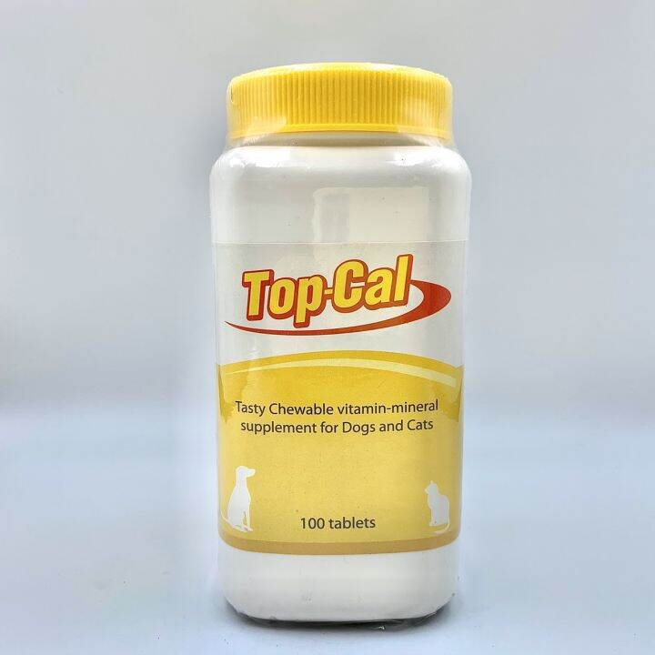 Top Cal ท็อปแคล แคลเซี่ยมเสริมสุขภาพ สุนัขและแมว บรรจุ 100 เม็ด ...