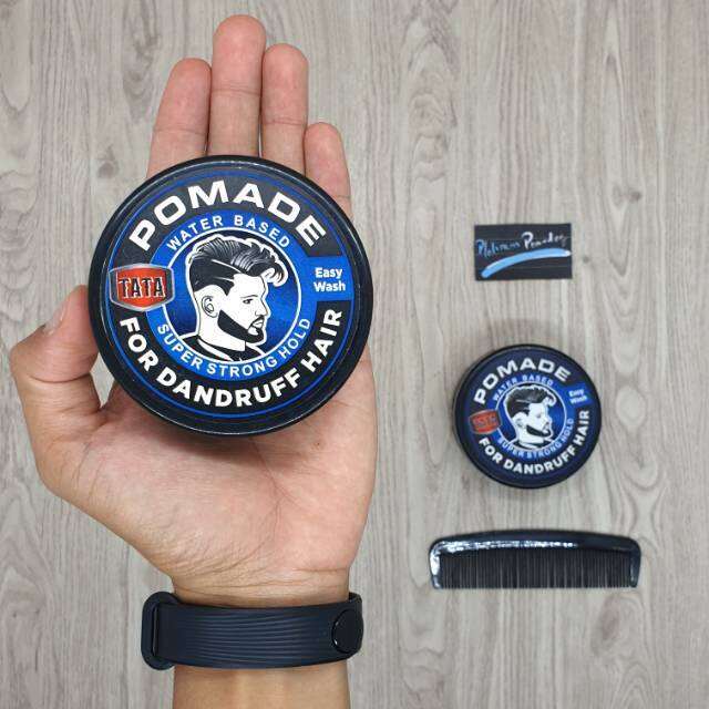 Tata Pomade Waterbased 75 Gram (Biru) For Dandruff Hair + Sisir Steril ...