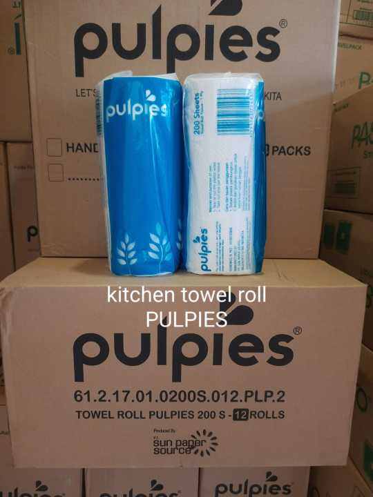 tisu kitchen towel roll PULPIES 200sheet 1ply tissu dapur | Lazada ...
