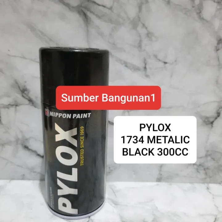 Pylox 1734 Metalic Black 300cc cat semprot hitam metalik nippon paint ...
