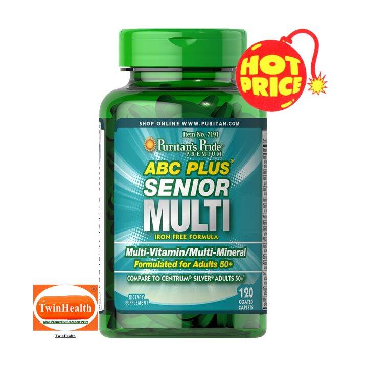 Puritan's Pride ABC Plus Senior Multivitamin Multi-Mineral Formula ...