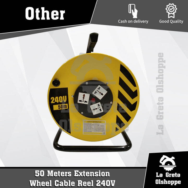 50 meters Extension Wheel Cable Reel 240V | Lazada PH