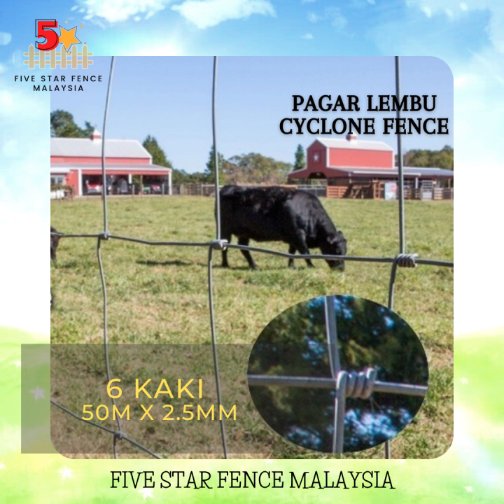 Pagar Kambing Pagar Lembu Cyclone Fence Pagar Kebun 6kaki x 50meter ...
