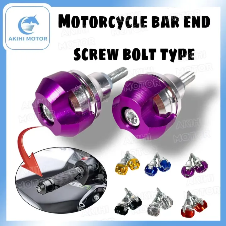 [AKIHI MOTOR] MOTORCYCLE BAR END 3 CURVE SCREW BOLT TYPE | Lazada PH