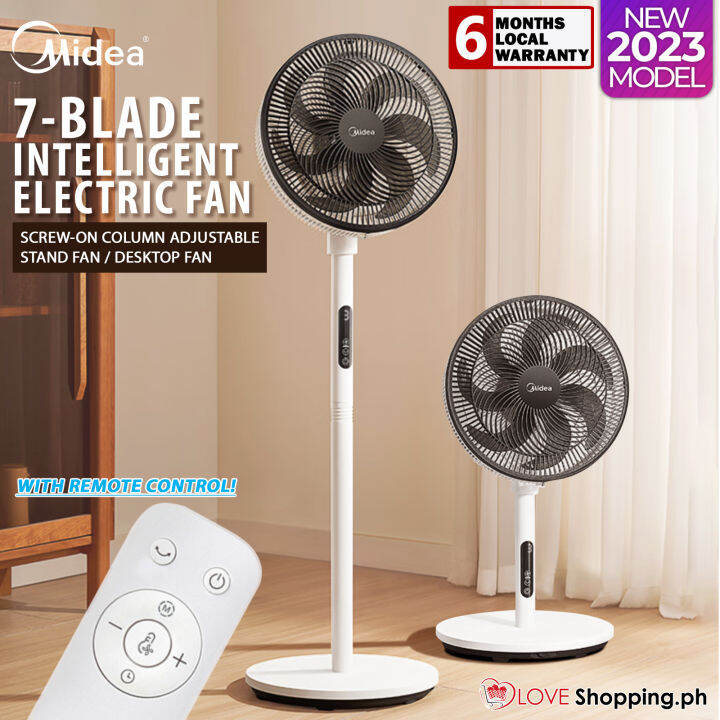 MIDEA Dual Purpose Electric Fan with 7 Bionic Blades Smart Fan Remote ...