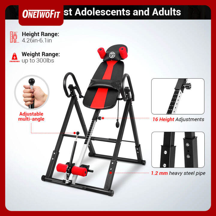 OneTwoFit Trainer Gravity Trainer Back Extensor Inversion Table ...