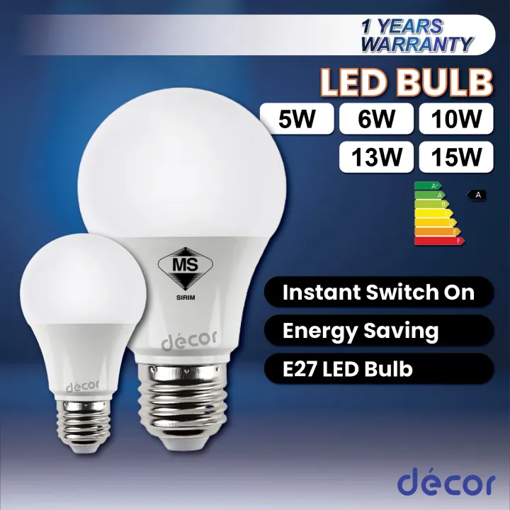LED Bulb E27 A60 A70 Sirim 6w /10w /13w Mentol Lampu NonSirim 5w /10w /15w LED Light Bulb E27 3 ...